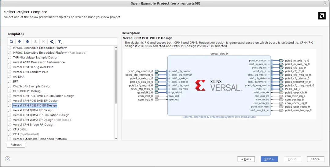 AMD Versal™ Adaptive SoC CPM PCIE PIO EP 设计 CED 示例 | FPGA 开发圈